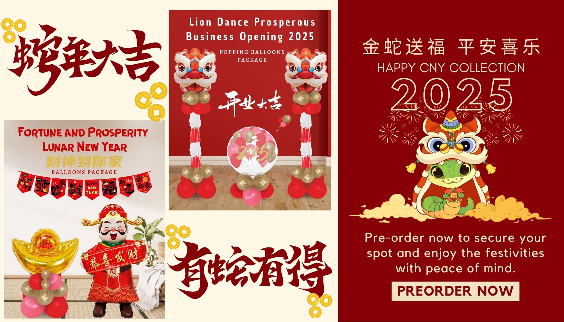 Gold Snake Blessings: Happy Chinese New Year 2025 Collection - Give Fun