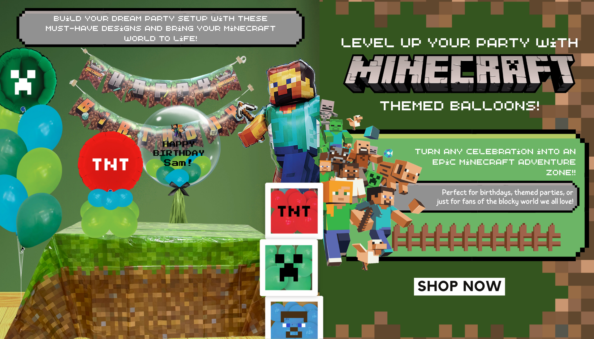 NEW! Build Your Own Minecraft Party Adventure - Give Fun