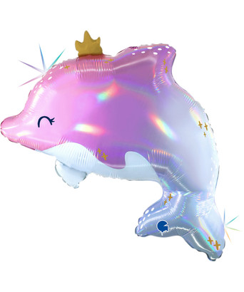 [Sea Creature] Glowy Dolphin Foil Balloon Helium Inflated