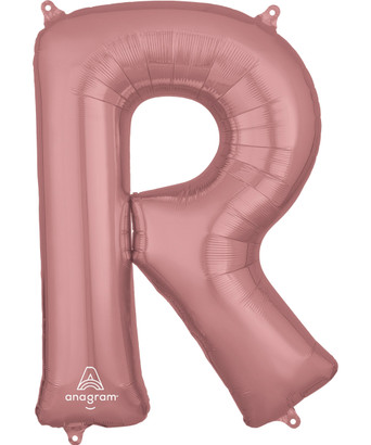 34" Giant Alphabet Foil Balloon (Rose Gold) - Letter 'R' - Give Fun