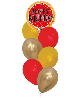 [Birthday] Happy Birthday Fun Confetti Chain Balloons Bouquet - Give Fun
