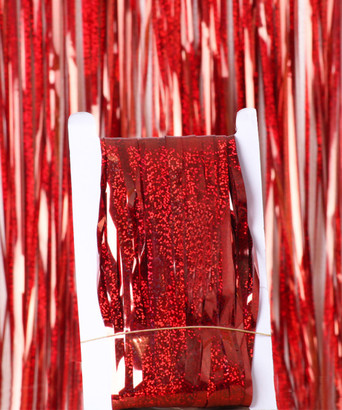 Streamer Curtain Fringe Backdrop (1meter x 2 meter) - Sparkling Red ...