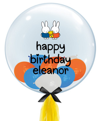 24" Personalised Crystal Clear Bubble Balloon - Mini Balloons Filled ...