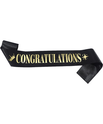 CONGRATULATIONS Sash - Black