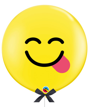 [Emoji] 36" Jumbo Perfectly Round Emoji Balloon - Smile with Tongue