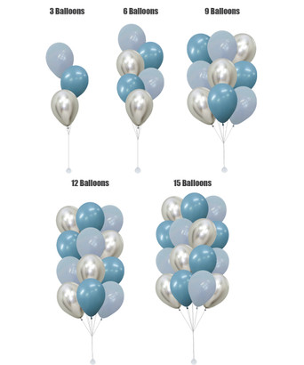 (Create Your Own Helium Balloon Cluster) 12'' Chalk Matte Chrome ...