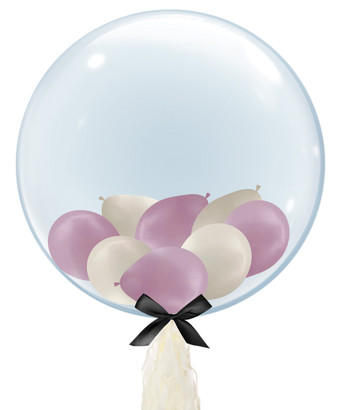 24" Crystal Clear Bubble Balloon - Mini Fashion Pastel Dusk Balloons ...