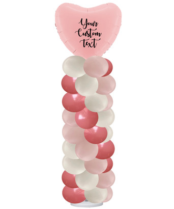 Personalised Giant Heart Balloons Column 2m (Create your own colors!)