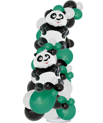 Standing Organic Balloons Arch 2m - Panda Themed | Give Fun Singapore