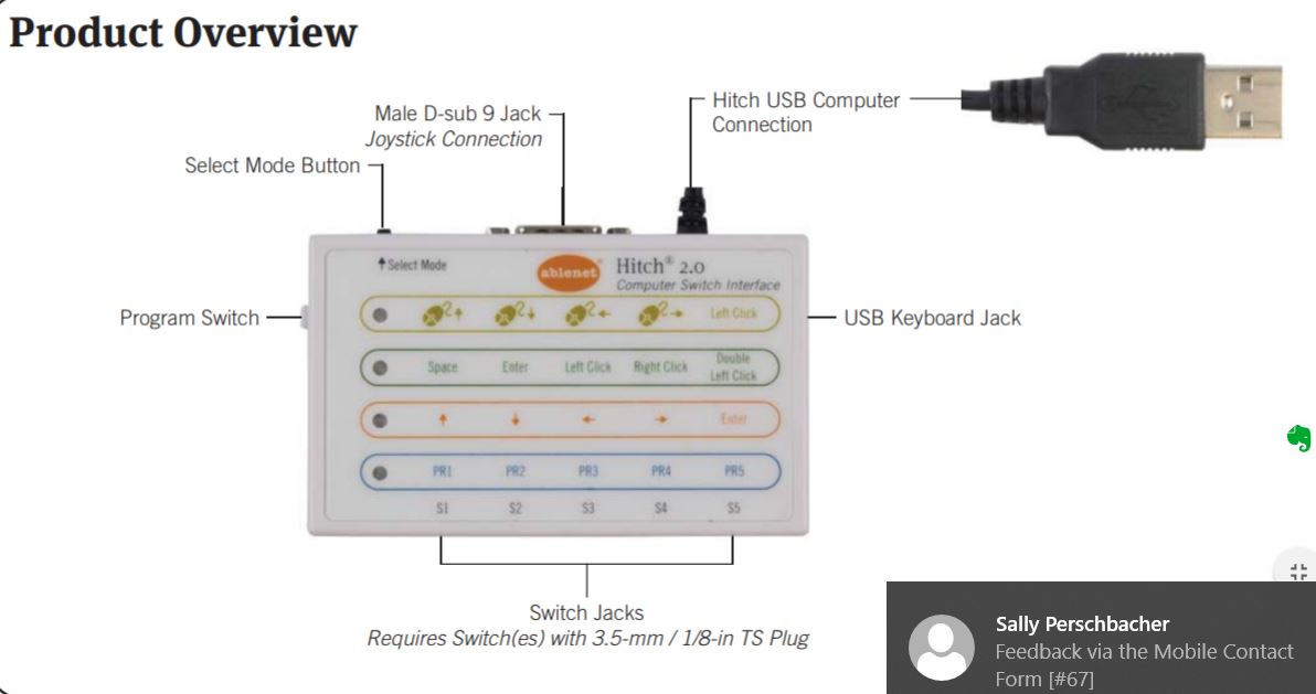 Swifty USB computer switch interface for people with physical disabilities.