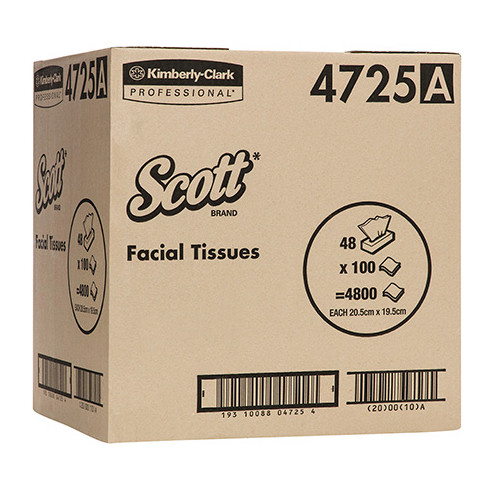 Scott 4725 Facial Tissues 48 Packs x 100 Sheets | Kaplan Distributors