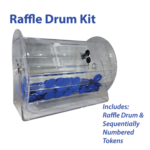 Acrylic Raffle Drum and Token Set - available with up to 1500 tokens ...