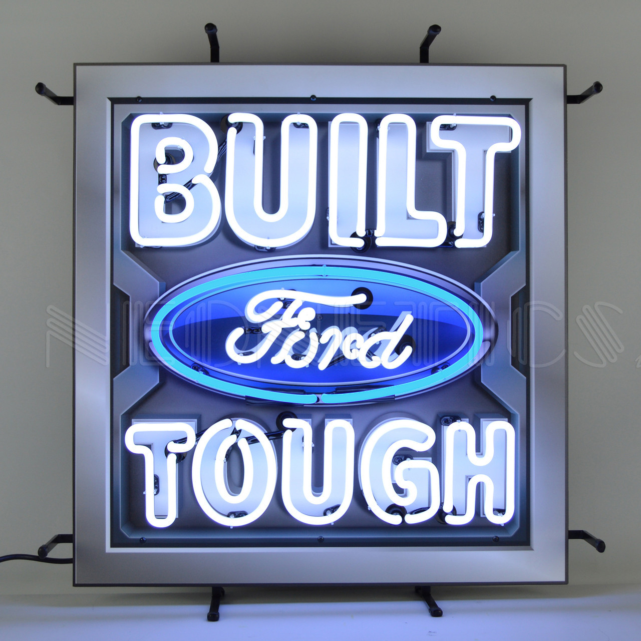 FORD - BUILT FORD TOUGH NEON SIGN WITH BACKING - ZIC Motorsports