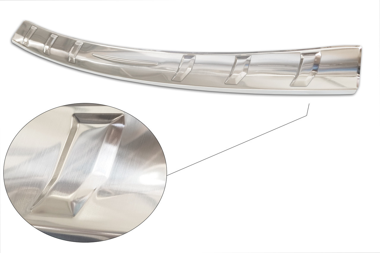 2015-2021 Ford Mustang Brushed Stainless Steel Rear Bumper Protector Guard