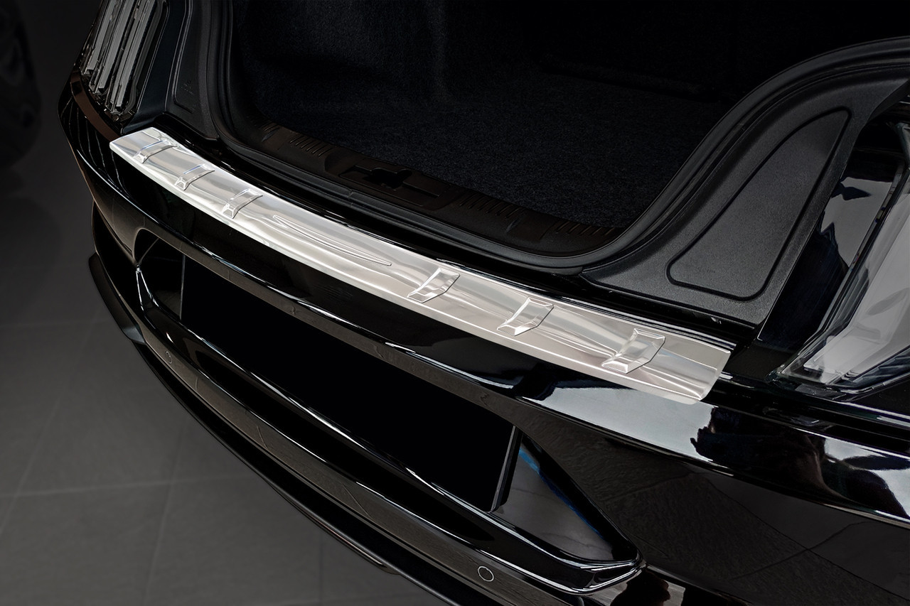 2015-2021 Ford Mustang Brushed Stainless Steel Rear Bumper Protector Guard