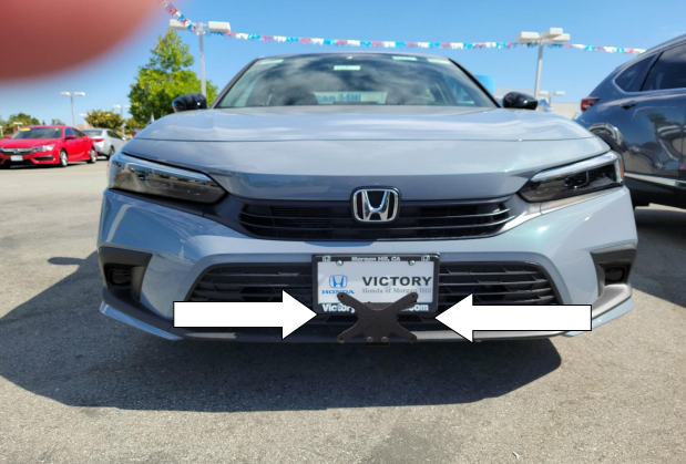 2022 Honda Civic Sport - Removable Front License Plate Bracket