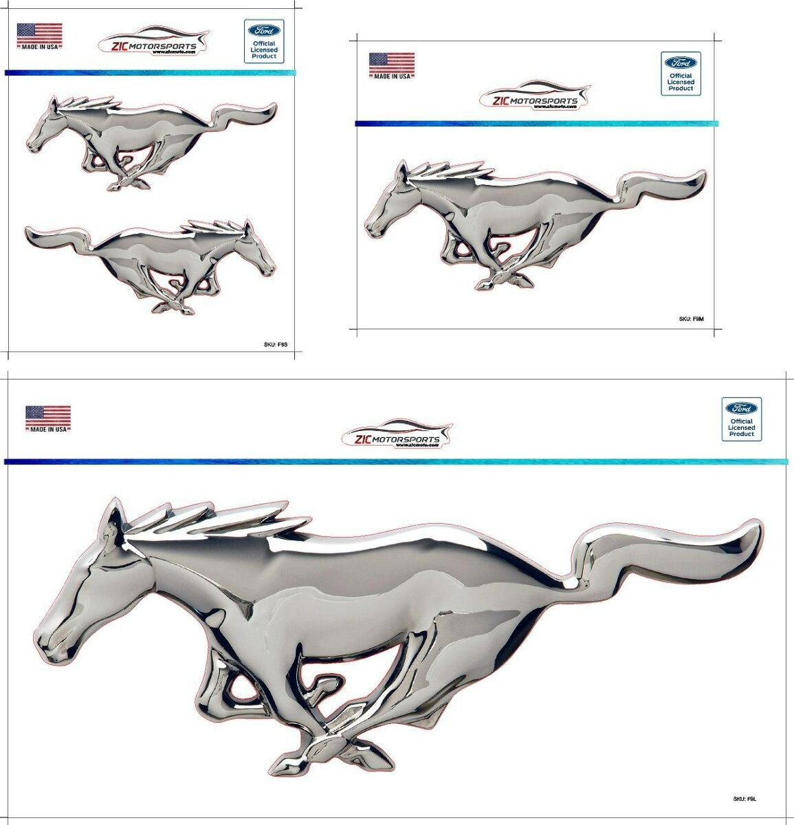 Ford Mustang Pony Vinyl Decals in/out door with air release NOT OE ...