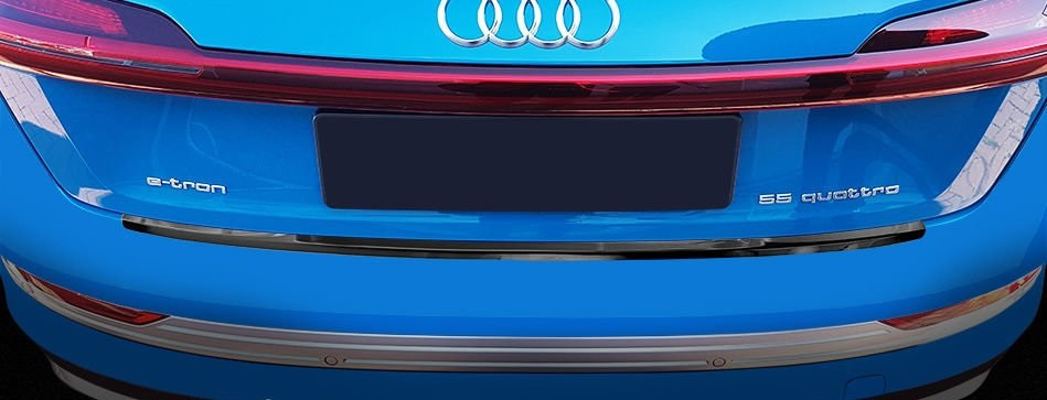 2018 - 2023 Audi e-tron - Brushed Graphite Stainless Steel Rear Bumper ...
