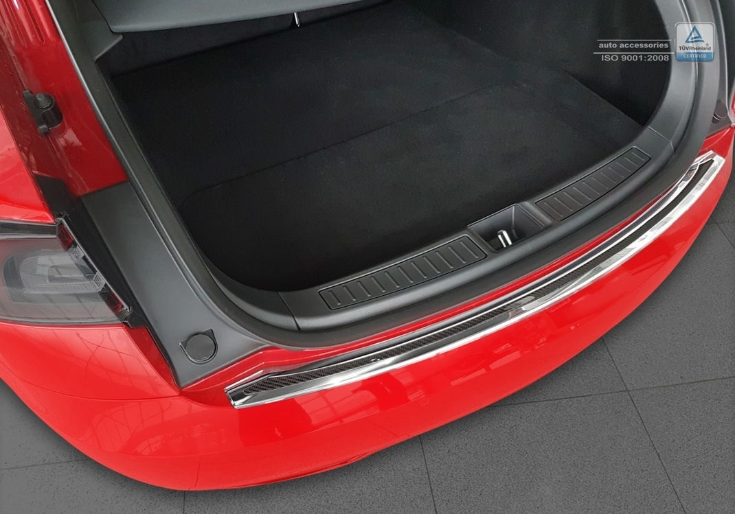 2012-2017 Tesla Model S - Black Carbon Fiber & Polished Stainless Steel ...