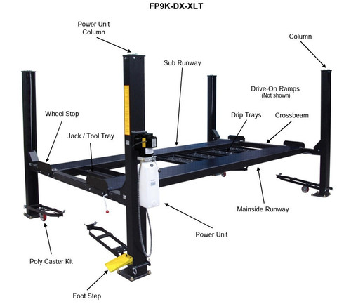 TUXEDO DELUXE 4 POST STORAGE LIFT 9,000 lbs (FP9K-DX-XLT)