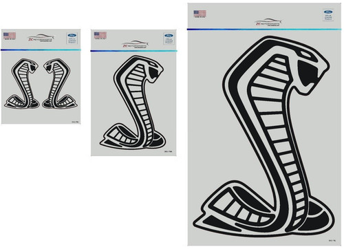 Ford Mustang Shelby Cobra Silver Snake Badge Vinyl Decals