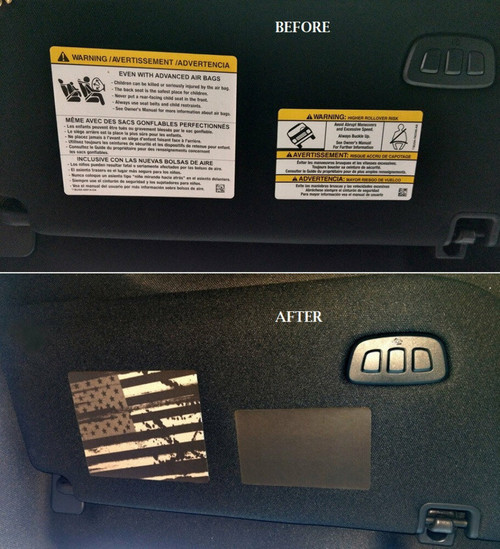 2022-2025 Ford F150/Raptor Sun Visor WARNING Label BLACKOUTS with ...