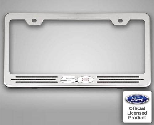 MUSTANG GT - CUSTOM FORD LICENSE PLATE FRAME WITH "5.0" | STAINLESS ...