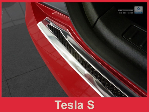 2012-2017 Tesla Model S - Black Carbon Fiber & Polished Stainless Steel ...