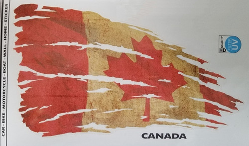 Canada Flag Decal - Tattered and Distressed Look