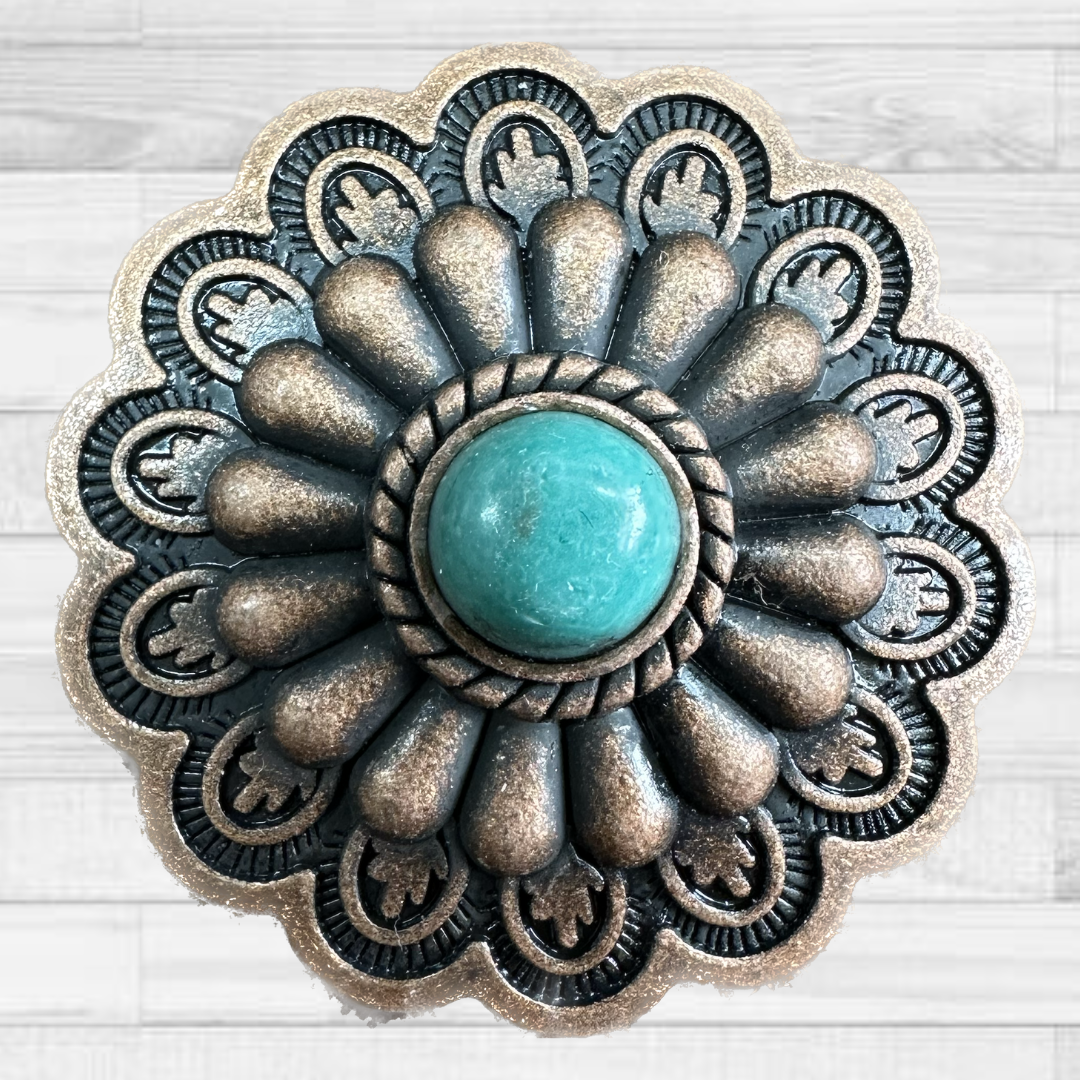 Copper Turquoise Concho 1.5" W103L - Glowing Results