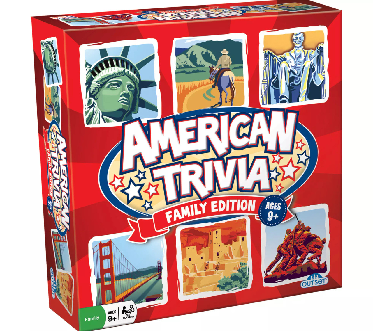 American Trivia Family Edition - The America Themed Family Board Game