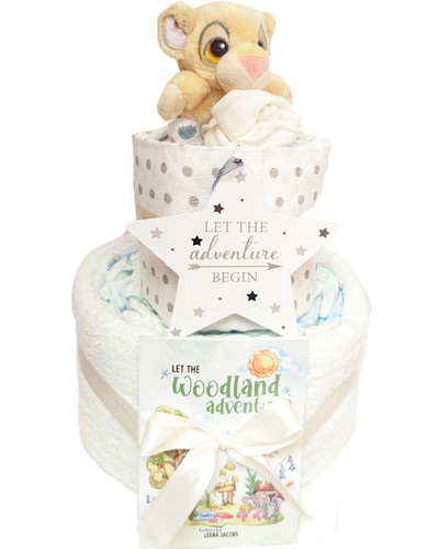 2 Tier Baby Gift Nappy Cake Lion King - Baby Moi
