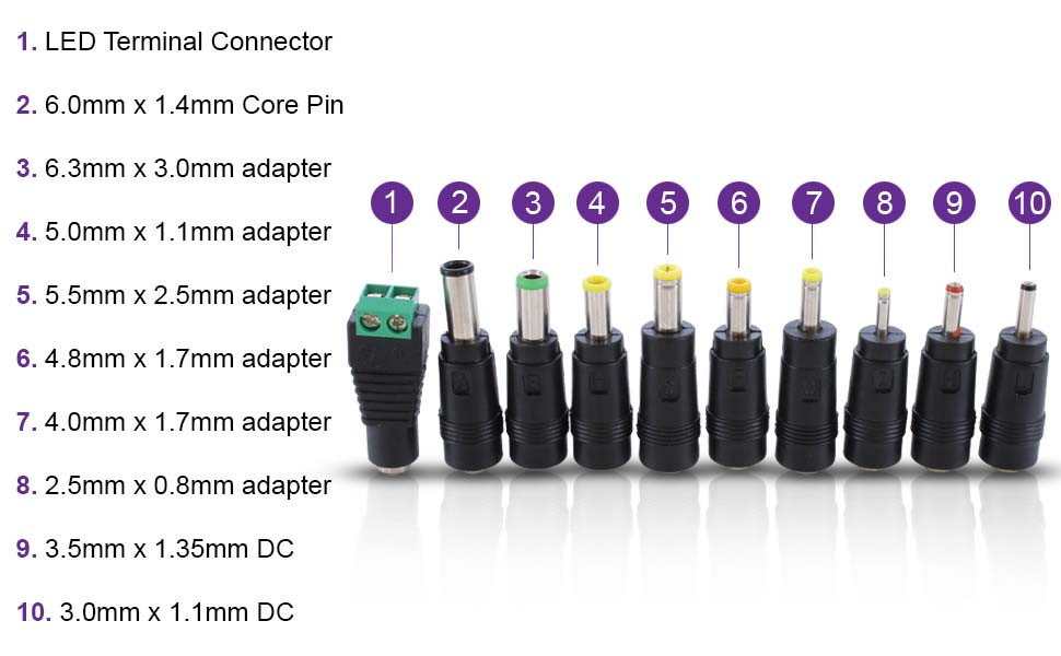 EFX 10 PC Power Adapter Tips Plug Accessories