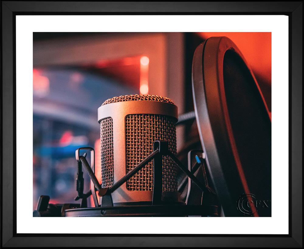 Microphone in Studio Fine Art Print Giclees