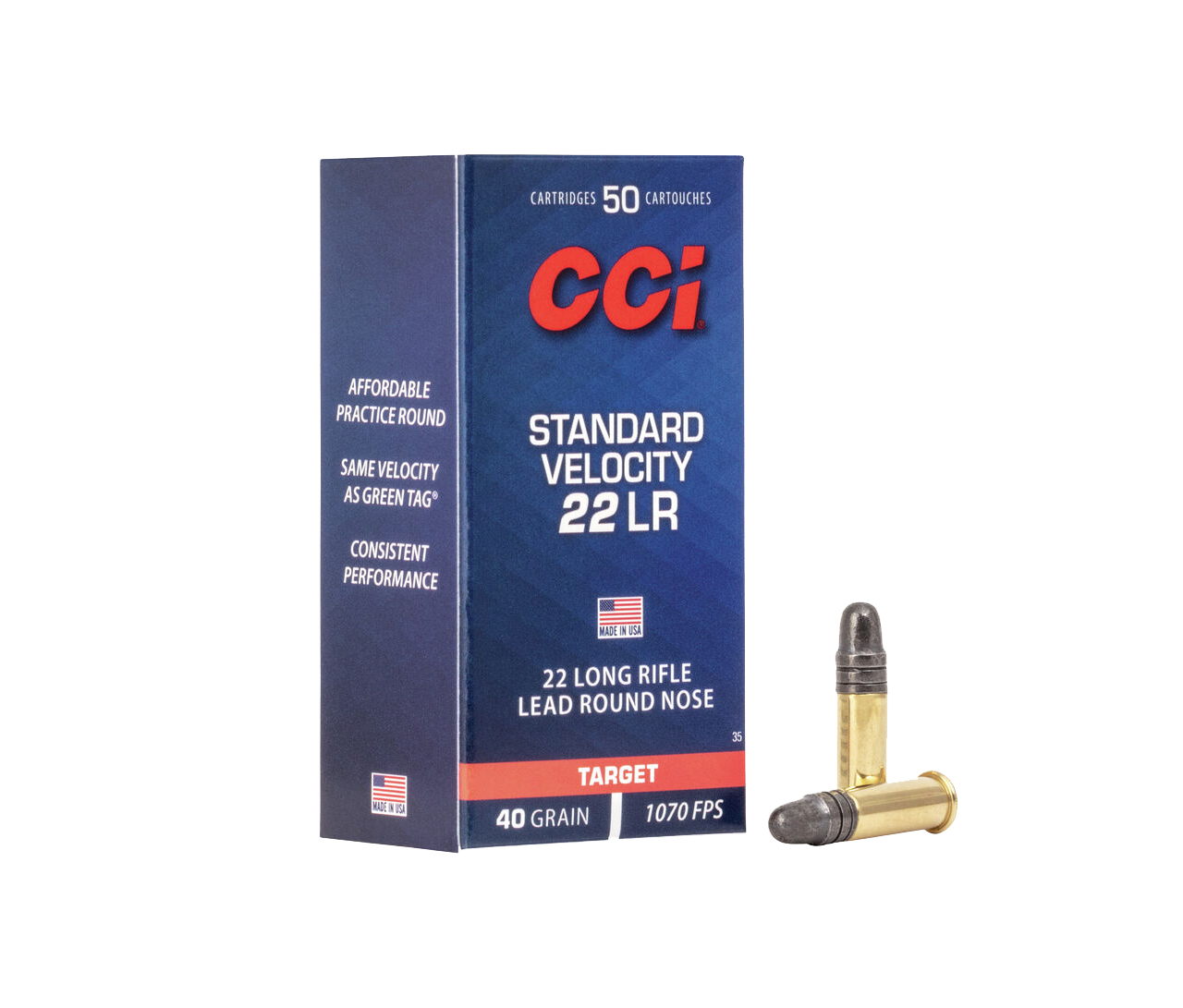 CCI 35: Standard Velocity 22 LR 40gr, 50/Box - Mile High