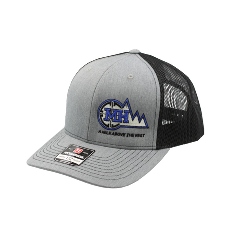 Mile High Shooting - MHSA Trucker hat with MHSA Logo - Gray & Black