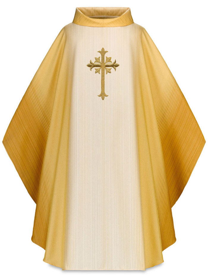 #5192 Hand Embroidered Cross Color Gradation Gothic Chasuble | Roll ...