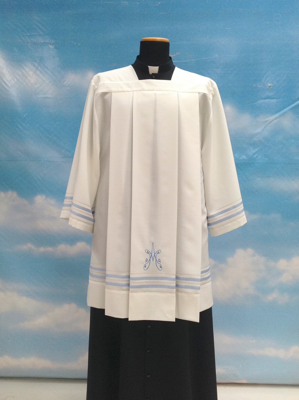 #9774 Embroidered Marian Surplice | Mixed Wool - Holy Land Art Company, LLC
