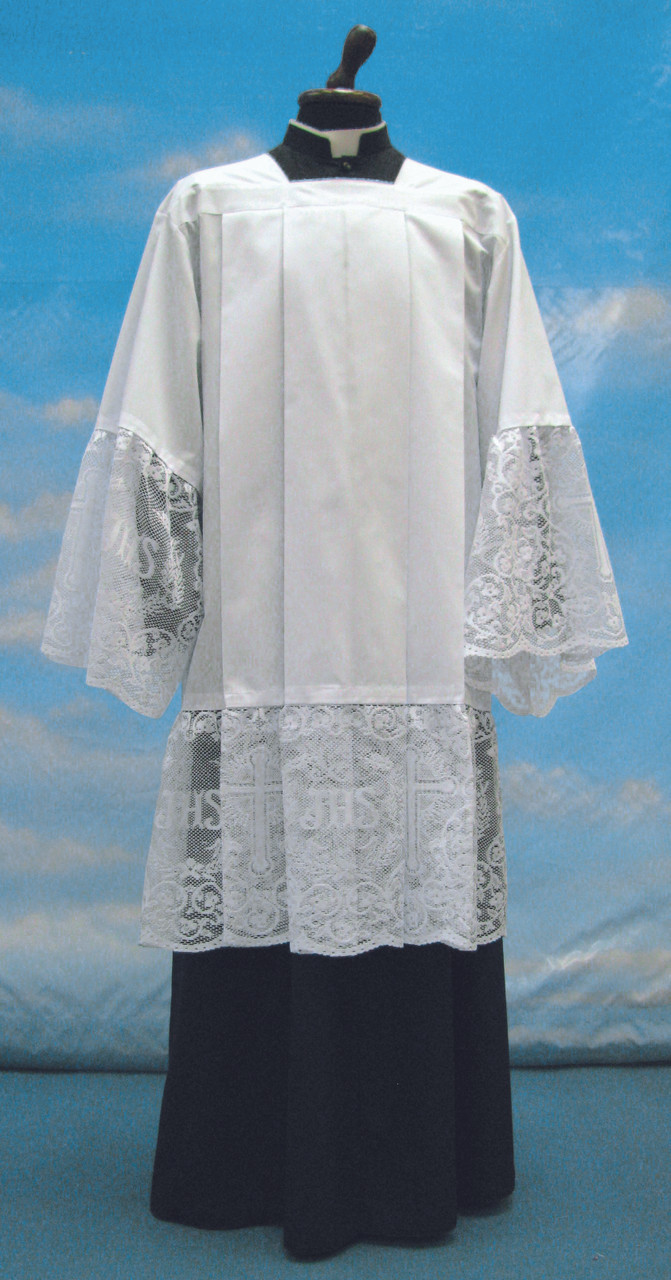 #955 IHS Lace Surplice | Mixed Cotton - Holy Land Art Company, LLC