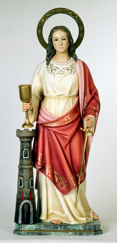 24" St Barbara with Sword Statue | Crystal Glass Eyes | Handmade In ...