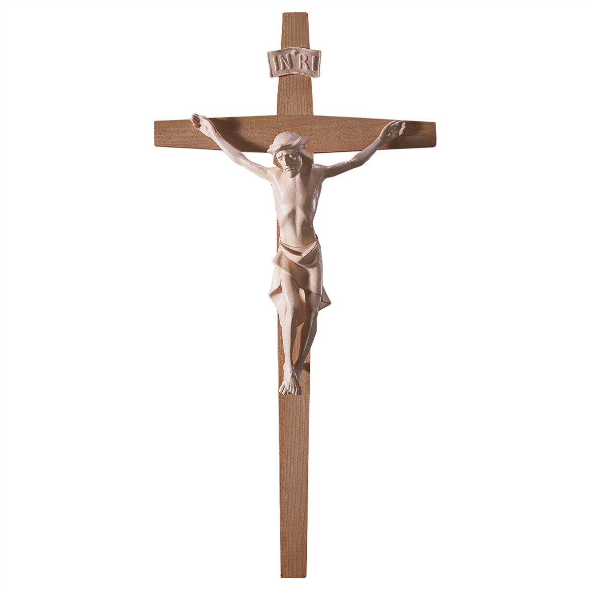 Natural Modern Straight Crucifix | Hand Carved in Italy | Multiple ...