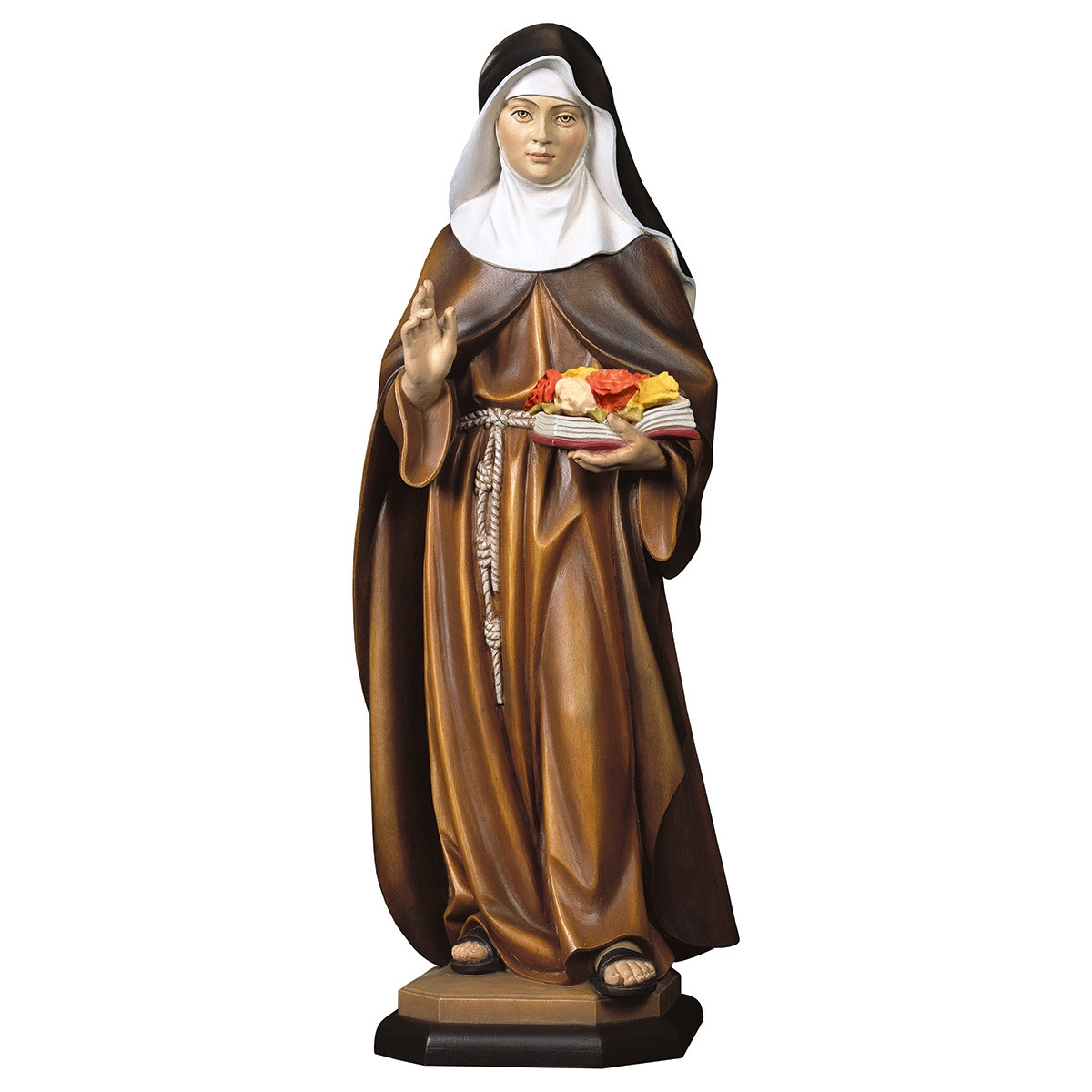 St. Elizabeth of Portugal with Roses Statue | Hand Carved in Italy ...