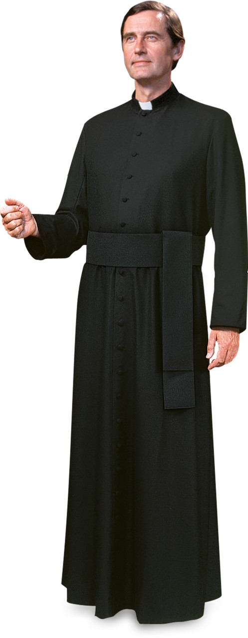 Custom Black Cassock – Handmade Poly-Viscose Belgium