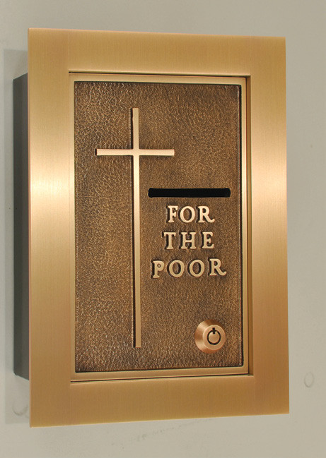 #81OF18 For The Poor Wall Enclosed Offering Box | Bronze - Holy Land ...