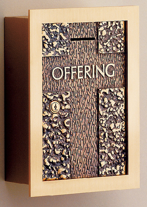 #71OF21 Textured Wall Enclosed Offering Box | Bronze | Multiple ...