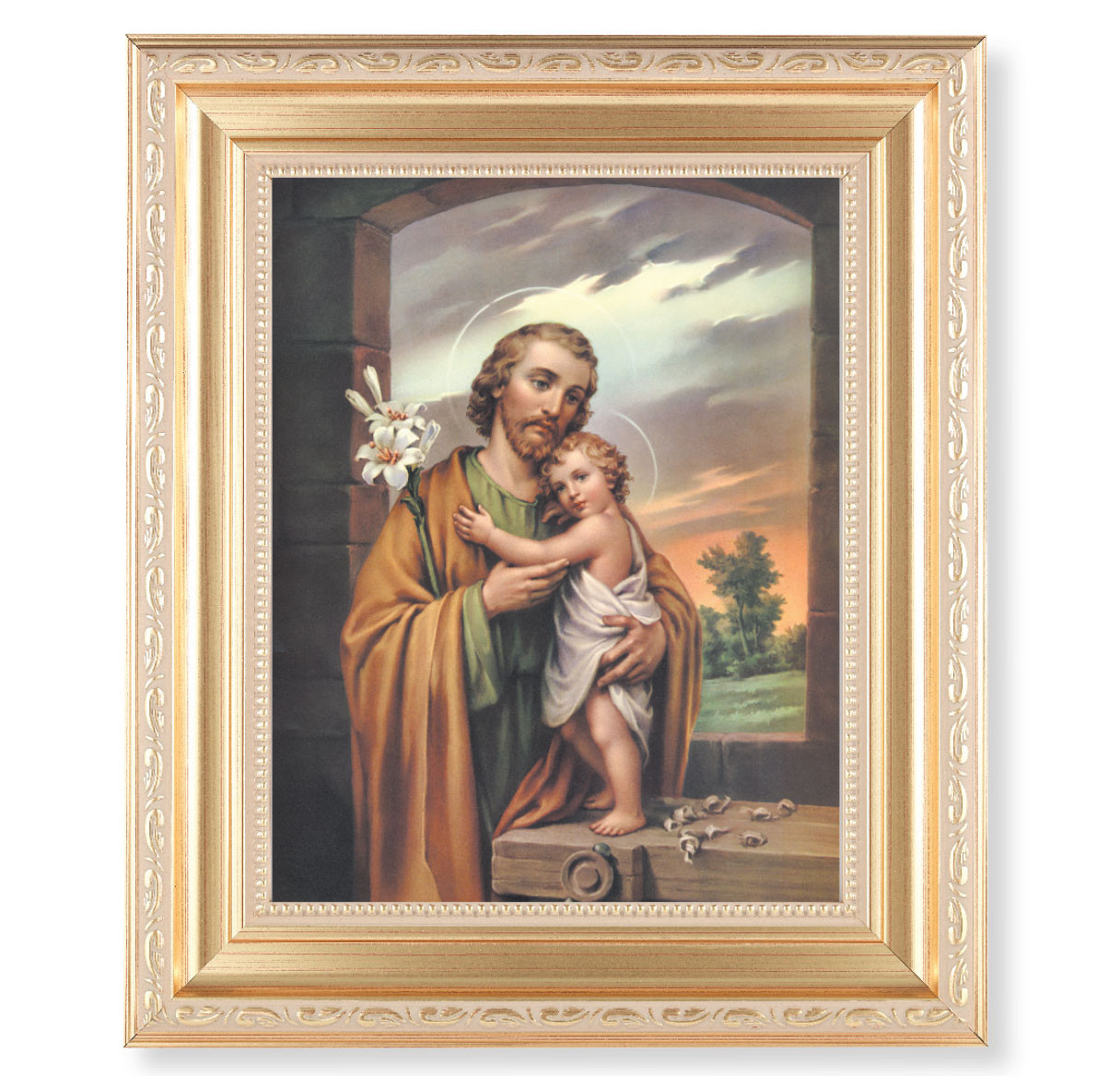 St. Joseph Gold Framed Art - Holy Land Art Company, LLC