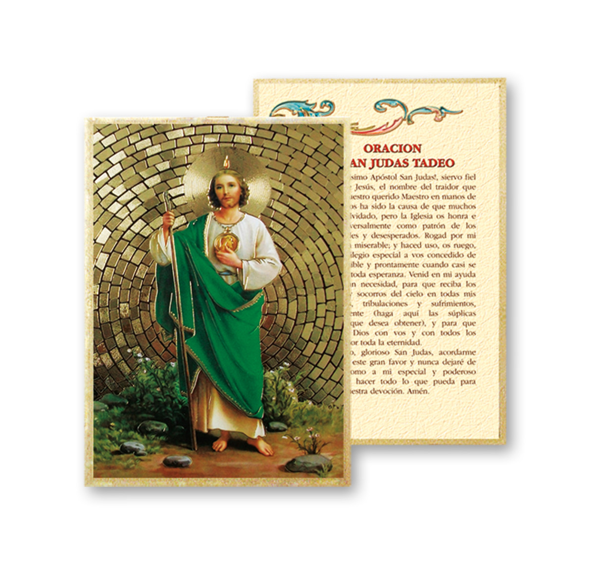 St. Jude (Spanish) Gold Foil Mosaic Plaque - Holy Land Art Company, LLC