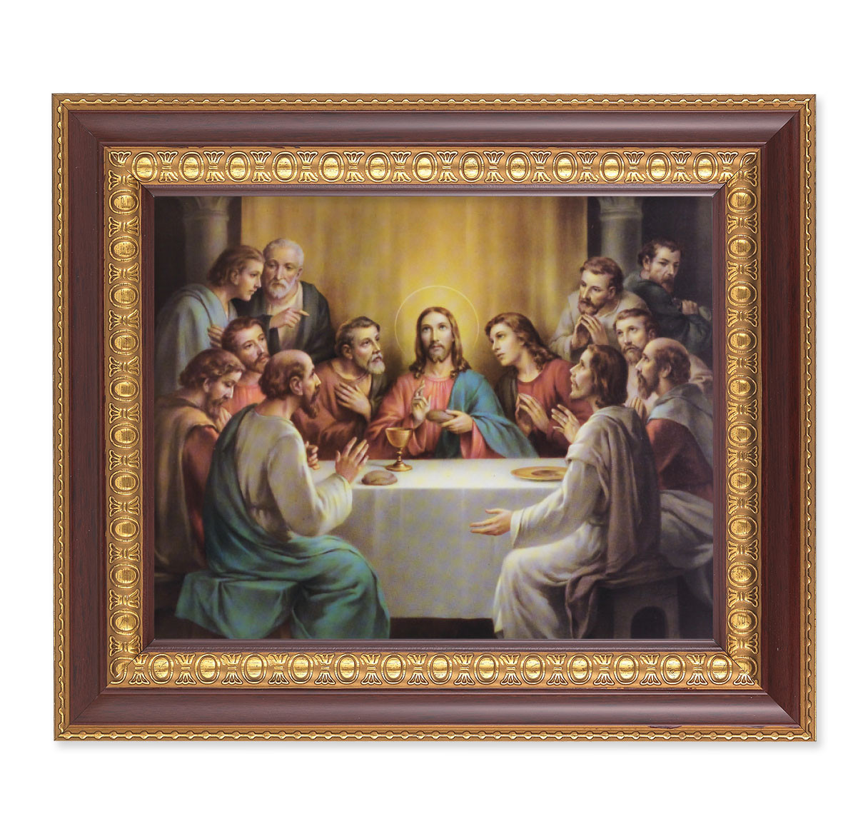Last Supper Cherry Gold Framed Art - Holy Land Art Company, LLC
