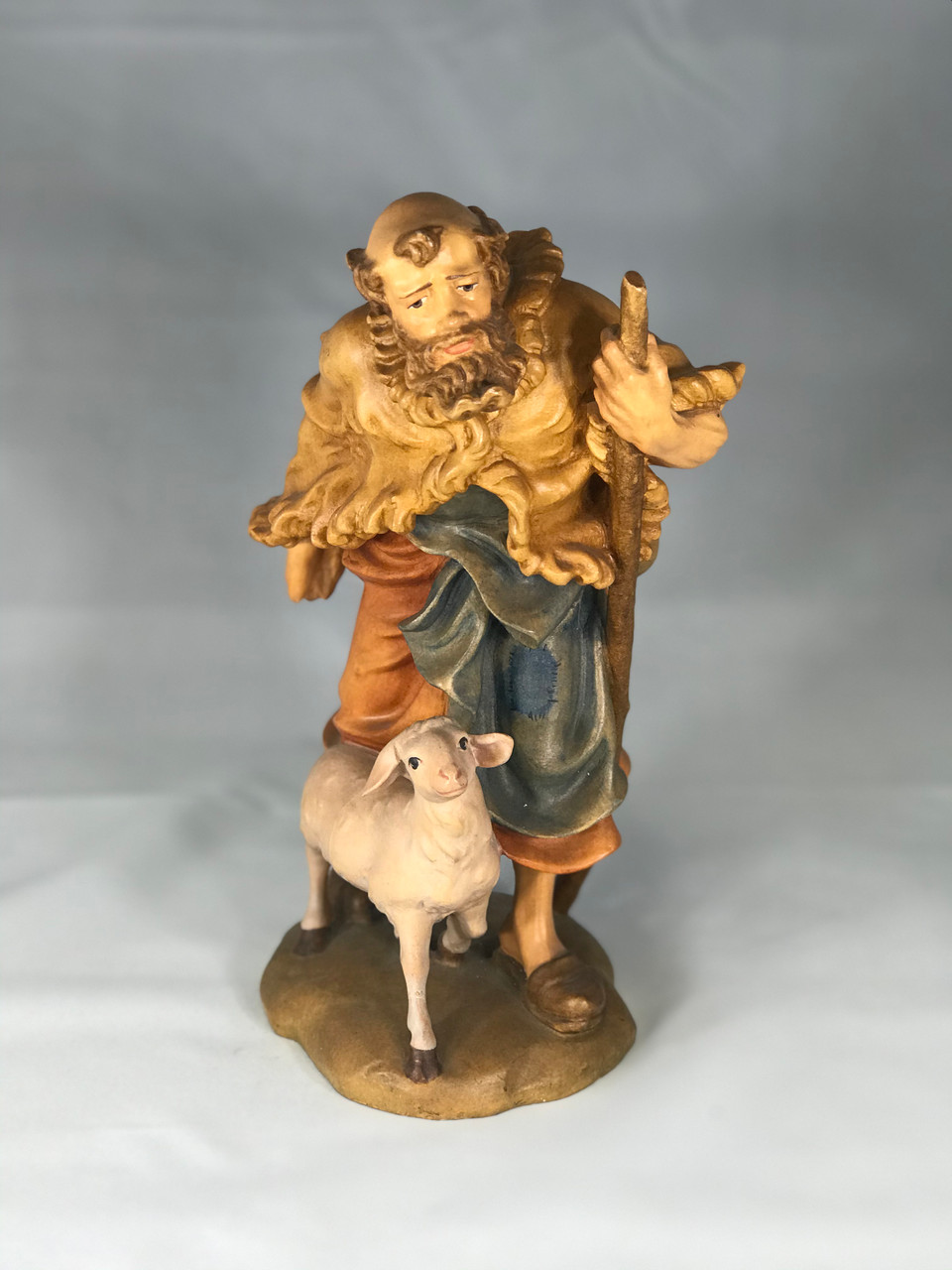 10" Shepherd with Sheep Wood Statue | Hand Carved In Italy - Holy Land ...