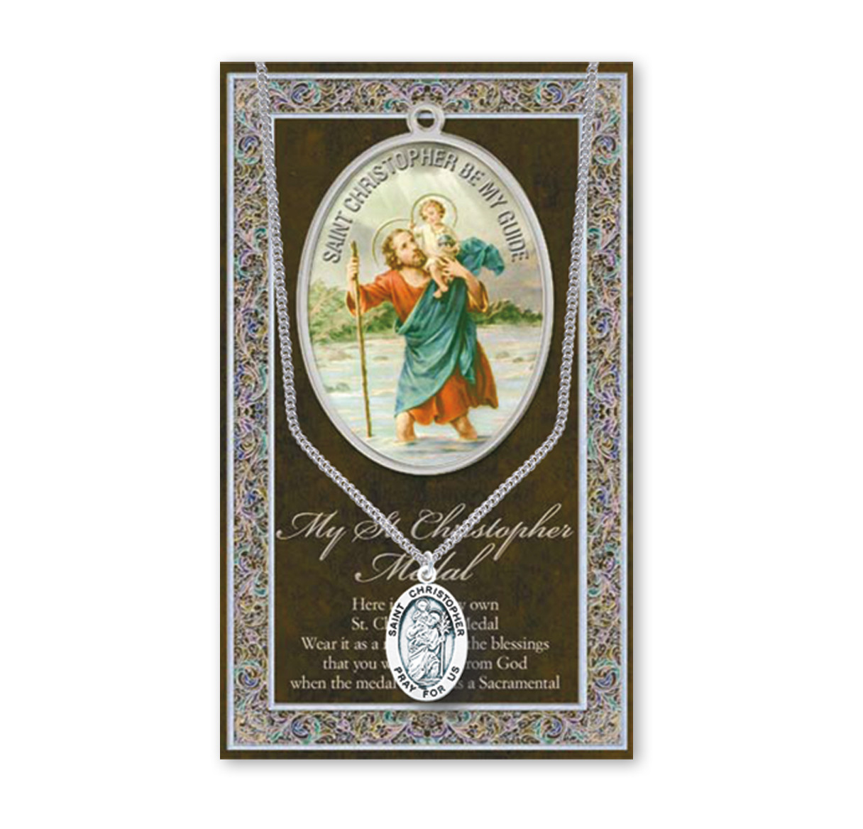 Saint Christopher Biography Pamphlet and Patron Saint Medal - Holy Land ...